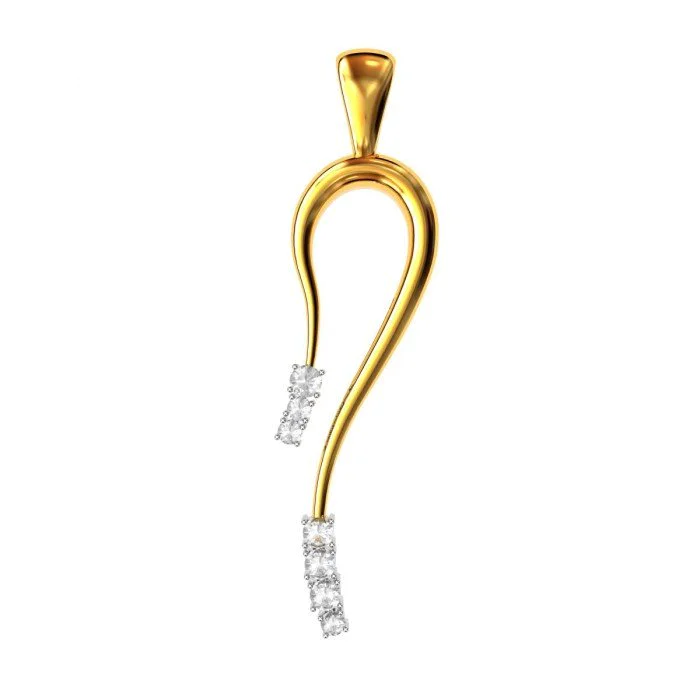 Ornate Jewellery American American Diamond Gold Pendant with Gold for ...