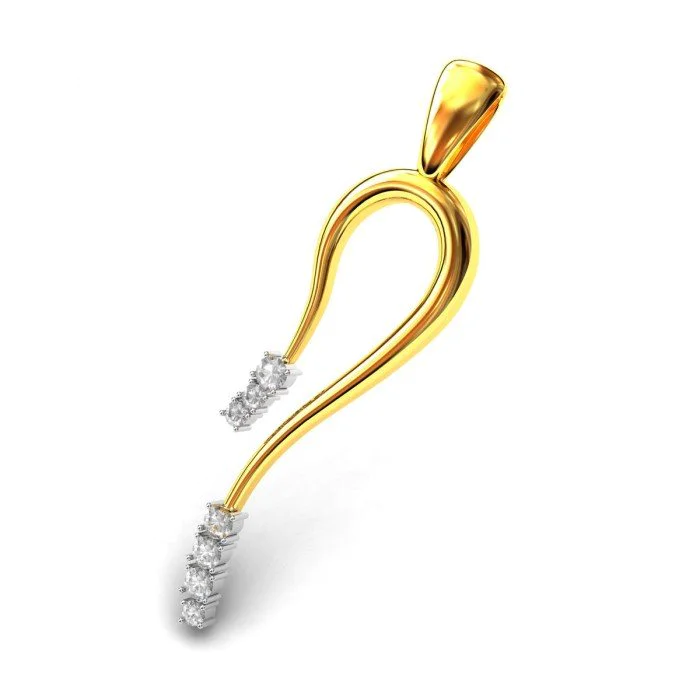 Ornate Jewellery American American Diamond Gold Pendant with Gold for ...