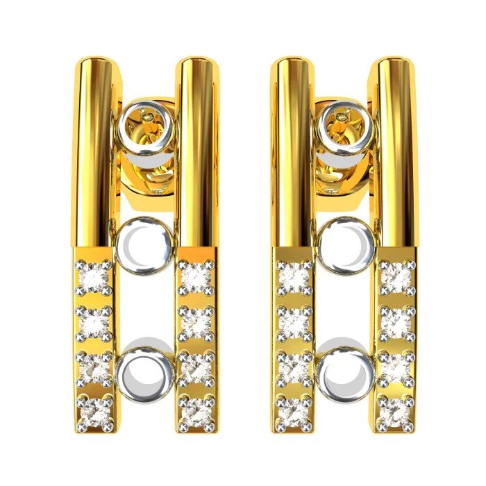 American Diamond Stud Hoop Earring - 49jewels.com