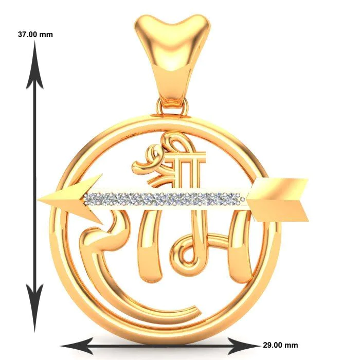 Arrow Shree Ram Pendant - 49jewels.com